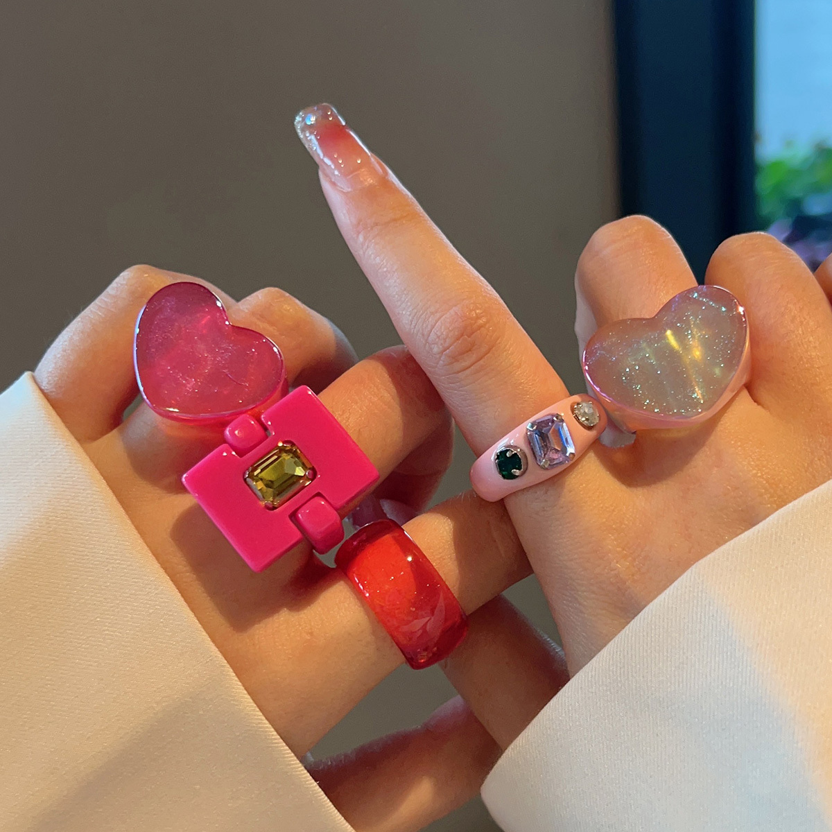 Y2k Style Stacking Rings Chunky - Temu Canada