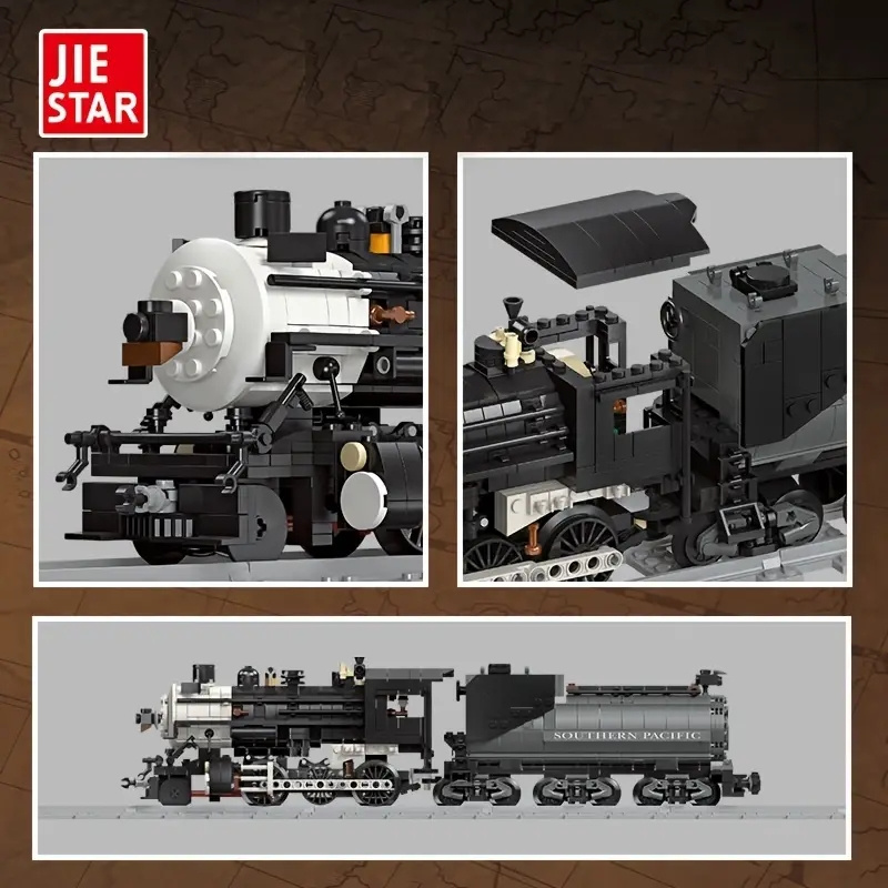 Creative Steam Train Building Block Toy Set Diy - Temu