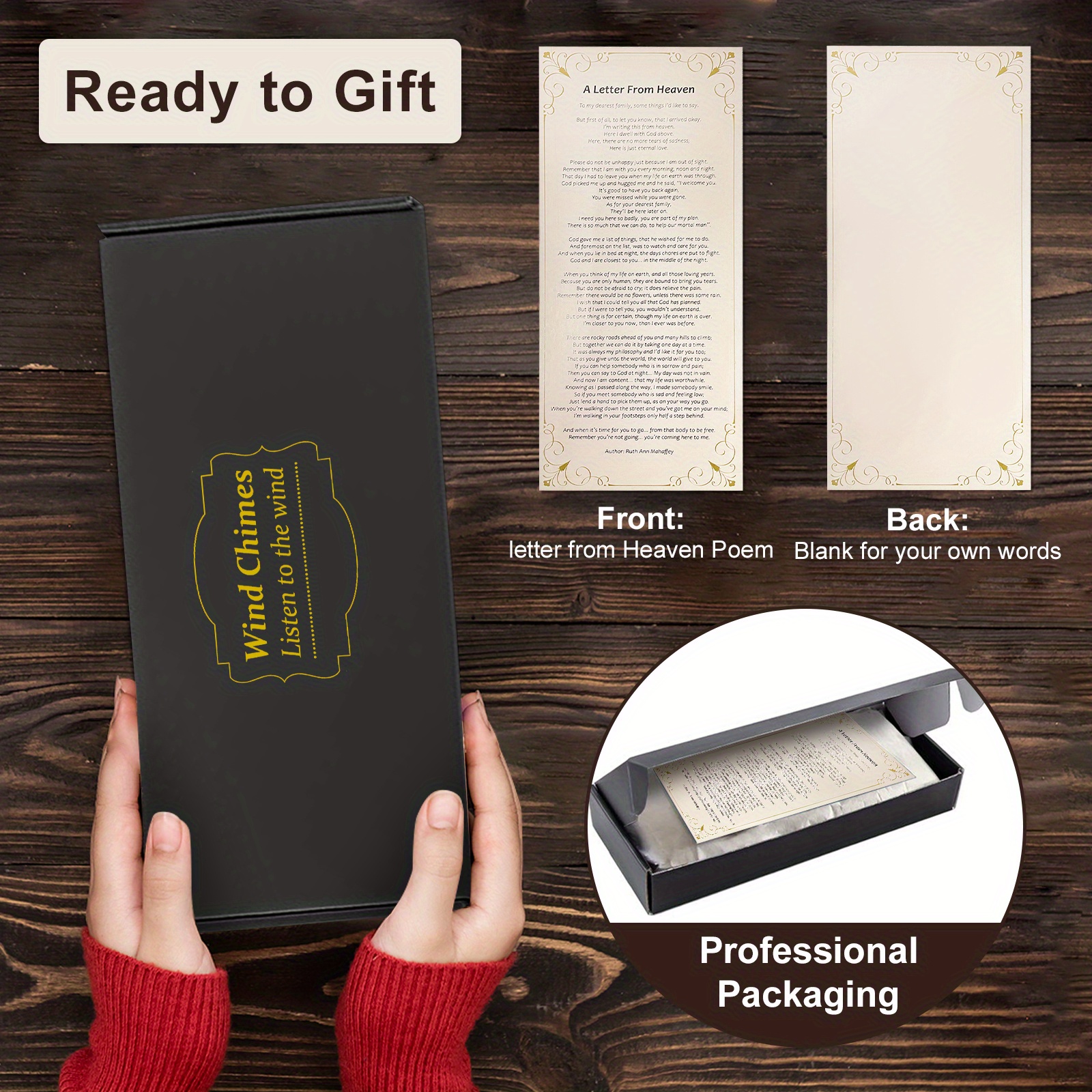 Wooden Memorial Wind Chime Garden Decor Outdoor Decor - Temu