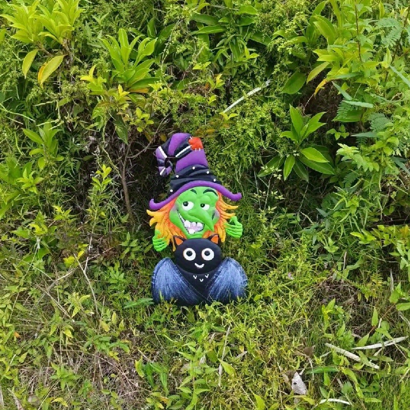 1pc 屋外庭の彫像装飾品 金属工芸品 シーン屋外中庭パーティー カボチャ魔女 オーナメント 屋内ハロ Temu Japan
