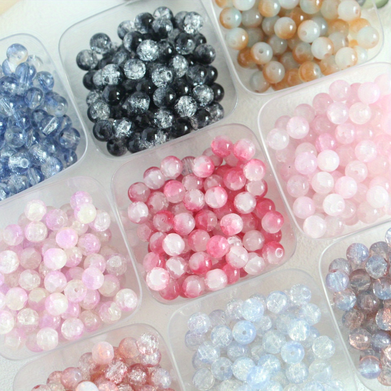 100個二色釉ビーズ8mmビーズラウンドビーズ、DIYジュエリー作成材料 - Temu Japan