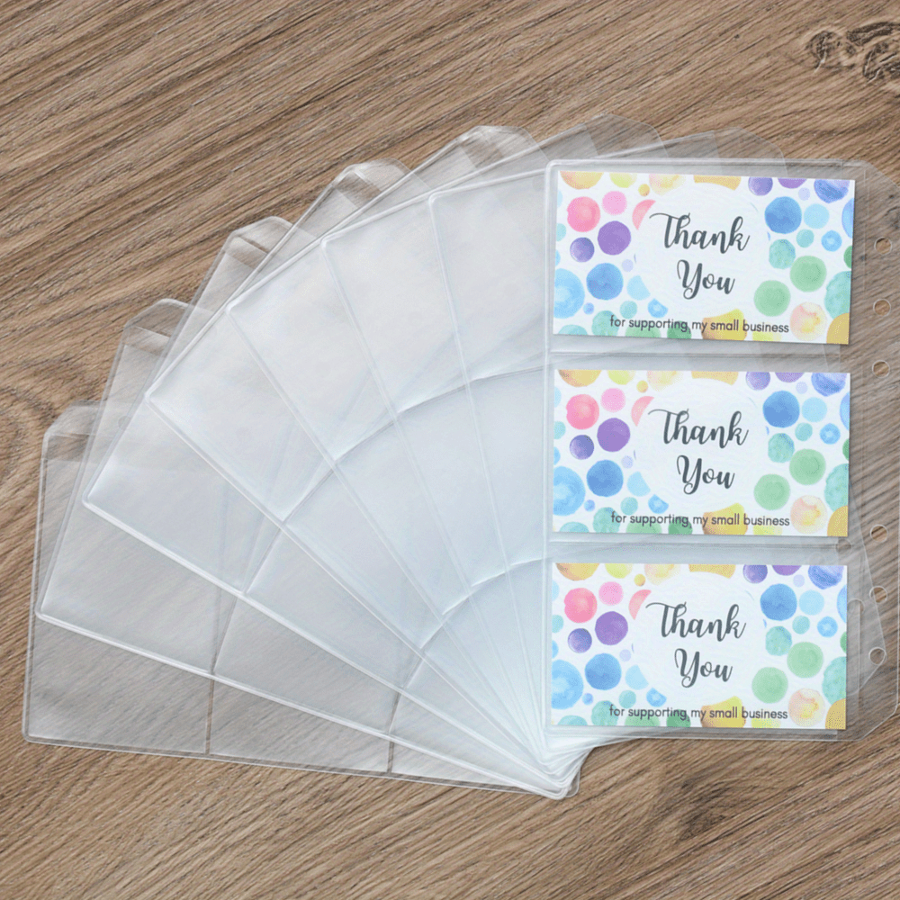 Name Card Holder 6 ring A6 Binder Clear Pvc Credit Card - Temu