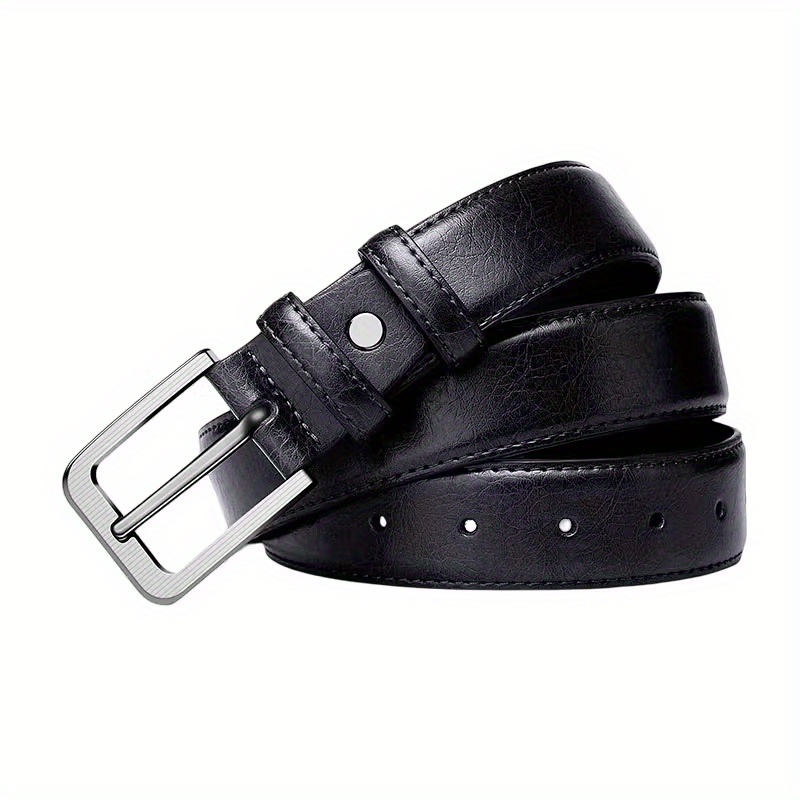 mens pu leather pin le pants belt youth belt business casual simple ...