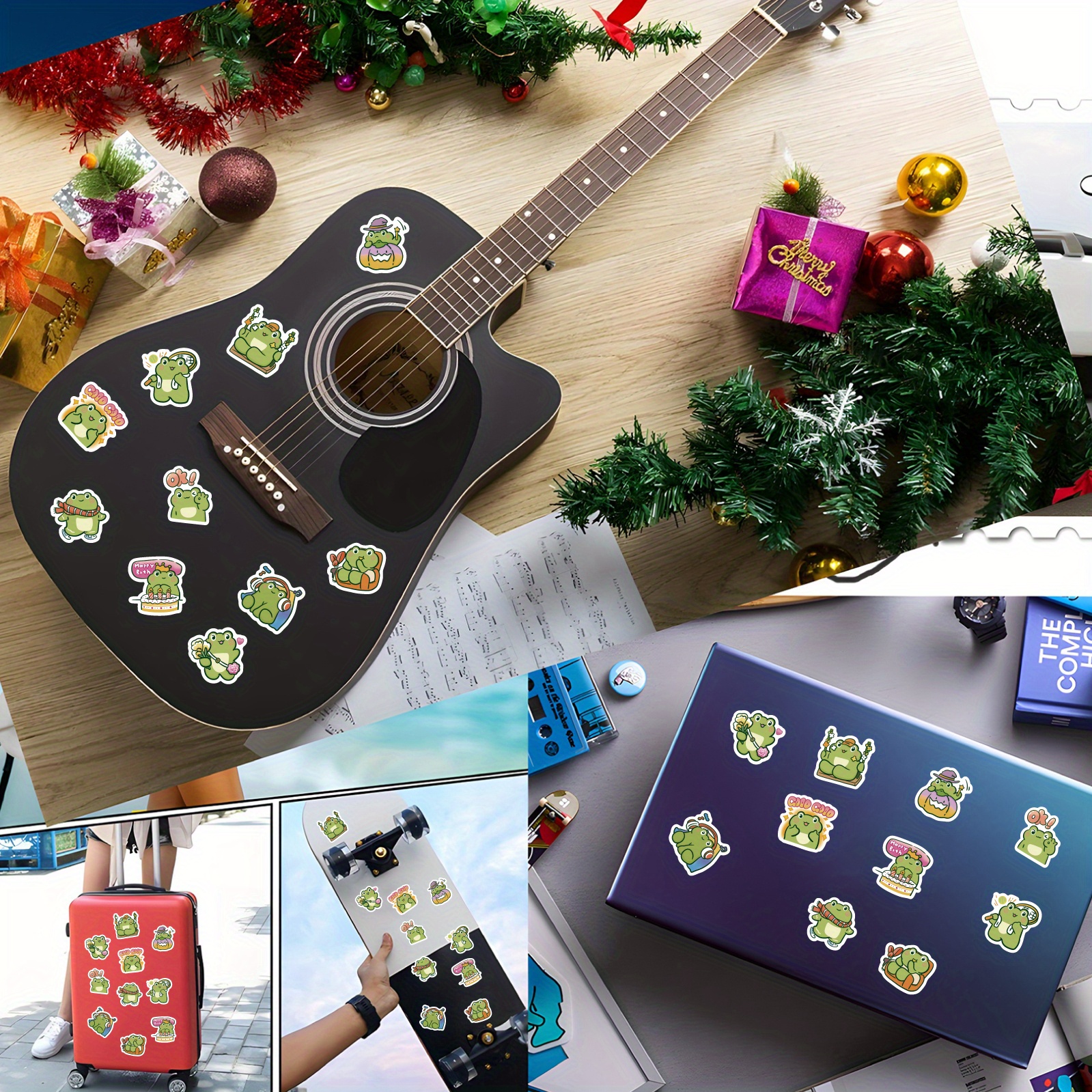 cute frog stickers roll frog vinyl decals bike water bottles - {region ...