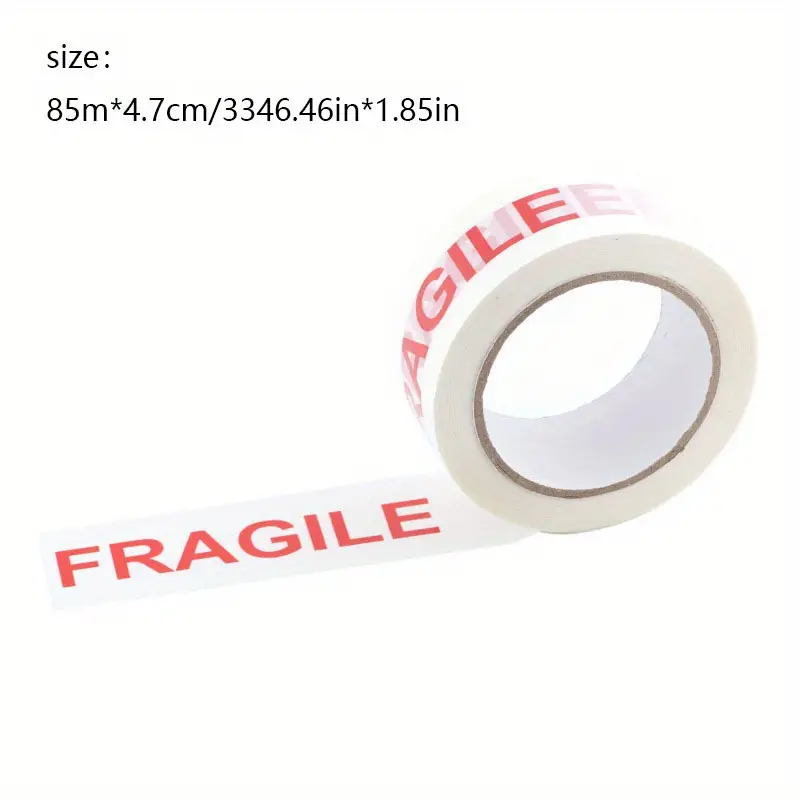 1pc Fragile 壊れやすい英語警告テープ シールおよび梱包テープ オフィスの群衆や家庭の群衆に適しています 4 Temu Japan