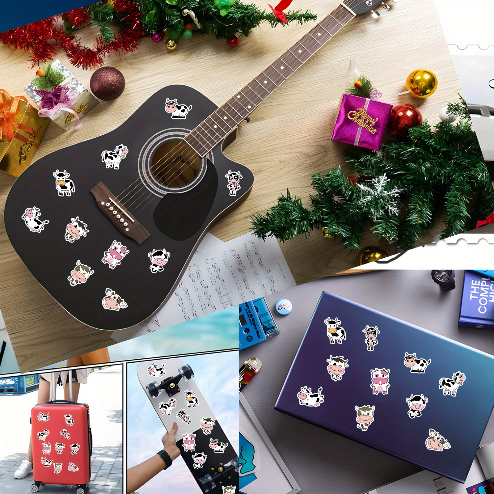 Strawberry Cow Stickers Roll Strawberry Cow Vinyl Decals - Temu