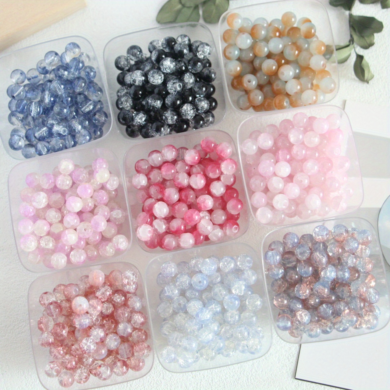 100個二色釉ビーズ8mmビーズラウンドビーズ、DIYジュエリー作成材料 - Temu Japan