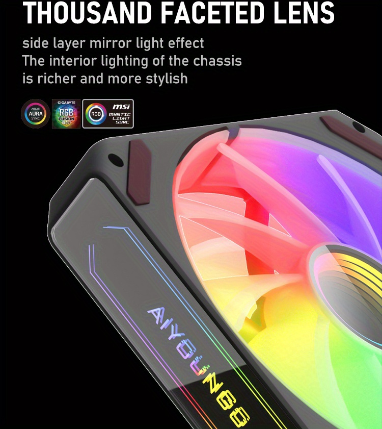 L12 Computer Case Fan Without Cable Connection Rgb 4pin Pwm - Temu