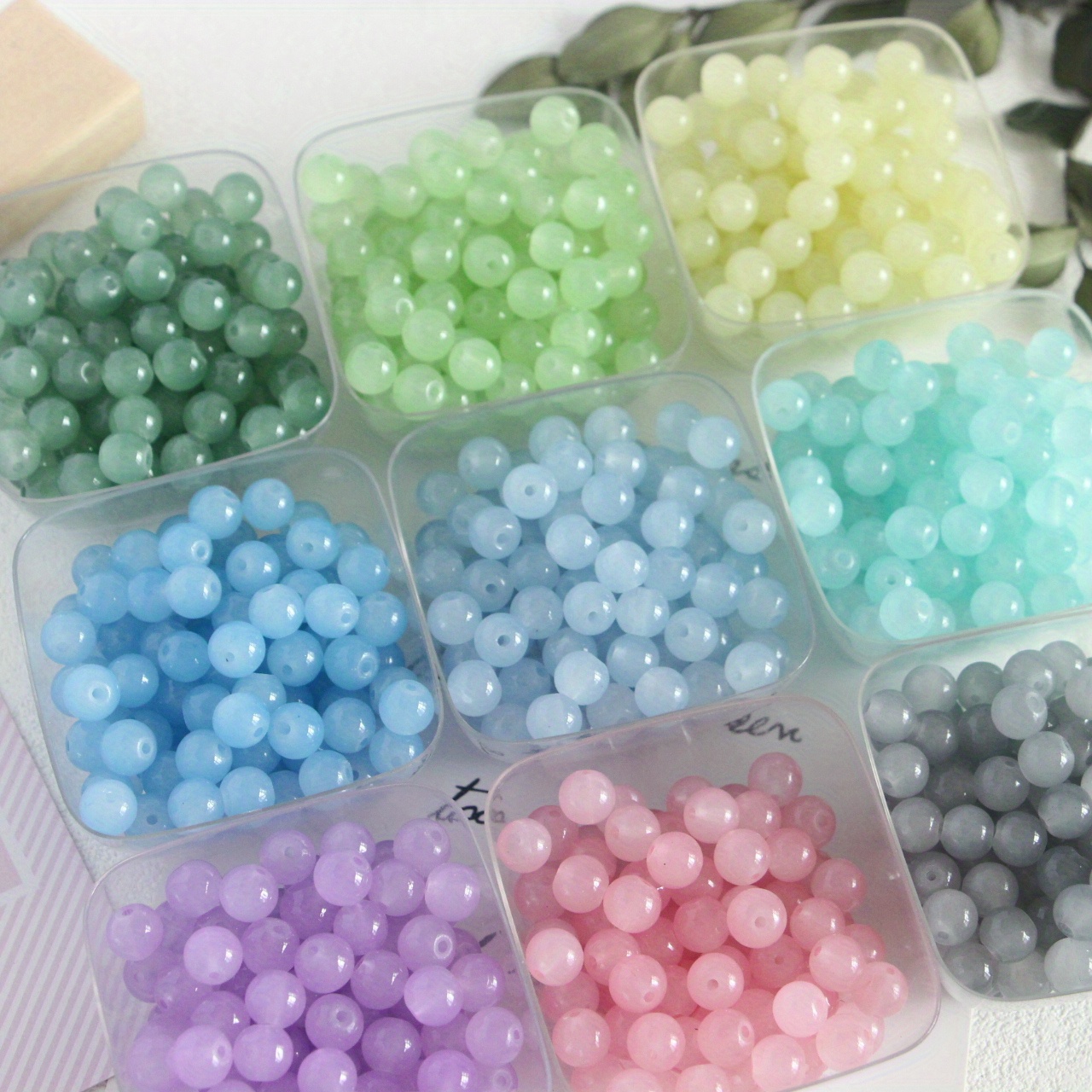 Colorful Imitation Jade Glass Beads Round Loose Spacer Beads - Temu