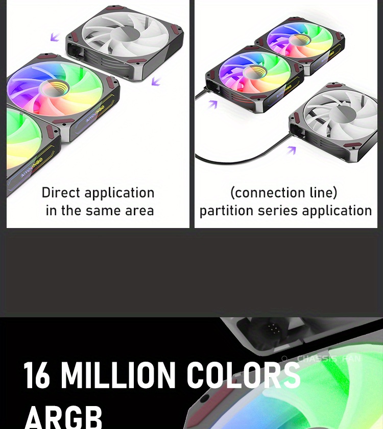 L12 Computer Case Fan Without Cable Connection Rgb 4pin Pwm - Temu