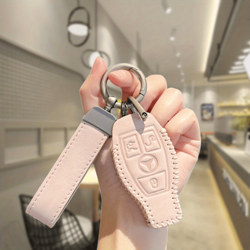 Pu Leather Car Key Case Cover Fob Protector - Temu United Kingdom