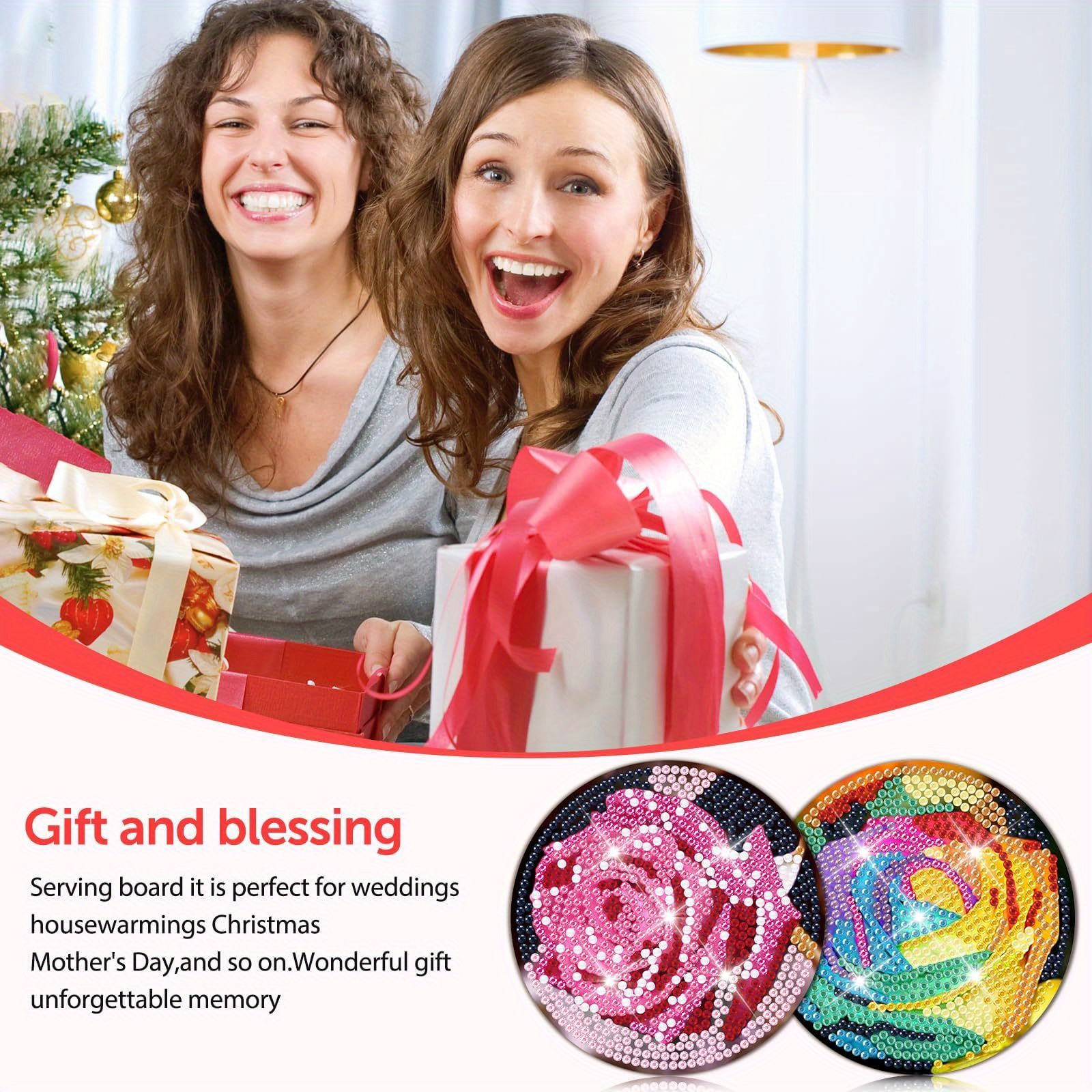Colorful Rose Diamond Art Painting Coasters Kits Holder Diy - Temu ...