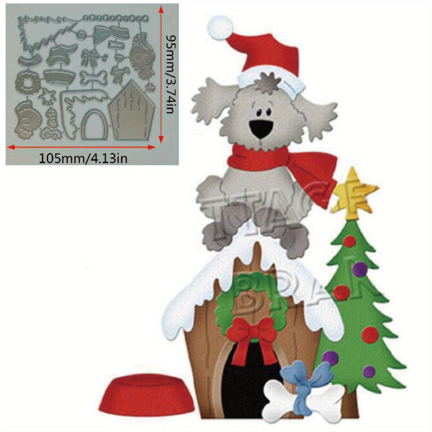 Christmas Puppy House Animals Metal Cutting Dies Diy - Temu