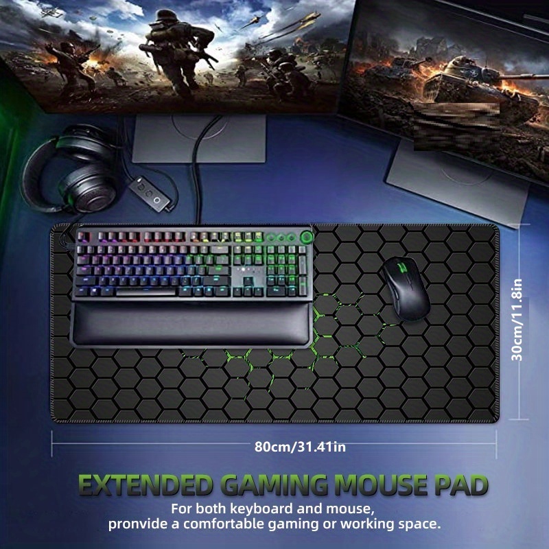 Large Game Mouse Pad Honeycomb Style Pattern Anti slip Base - Temu Canada