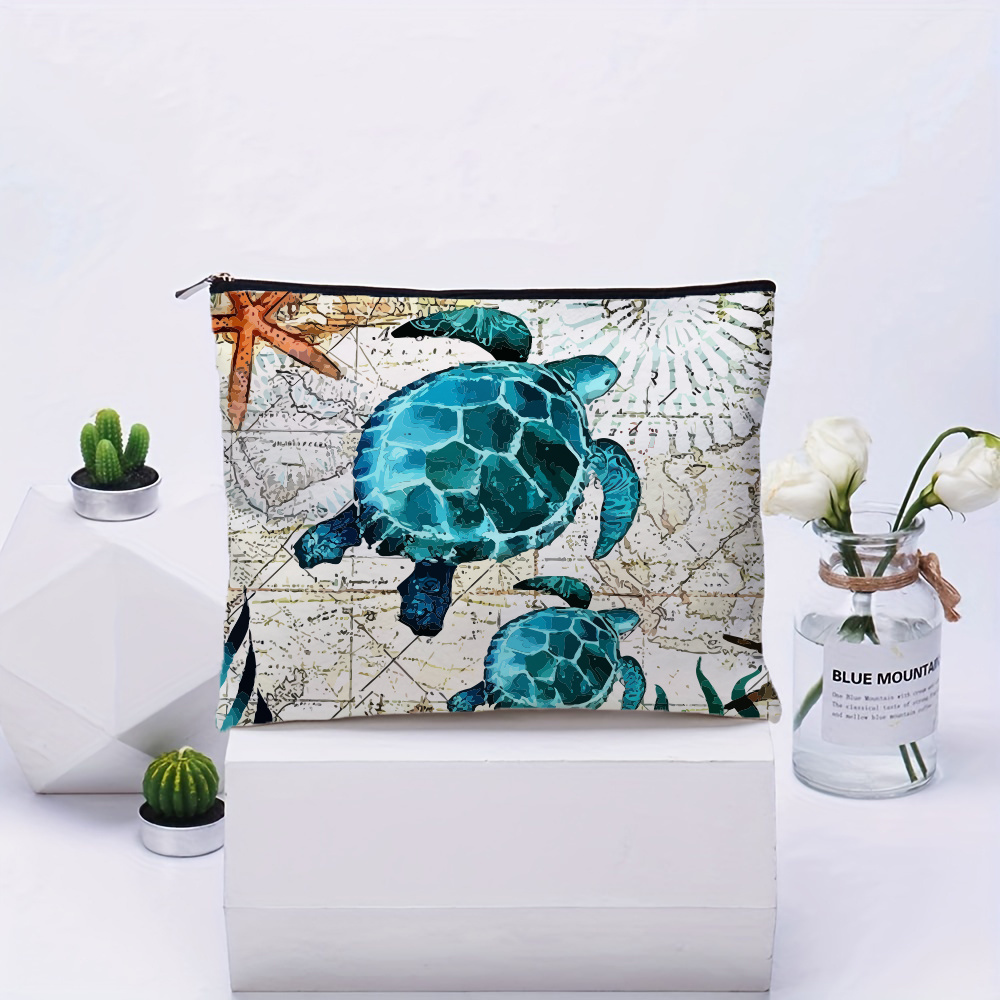 Stylish Sea Turtle Pattern Cosmetic Bag Makeup Bags Cute - Temu Ireland