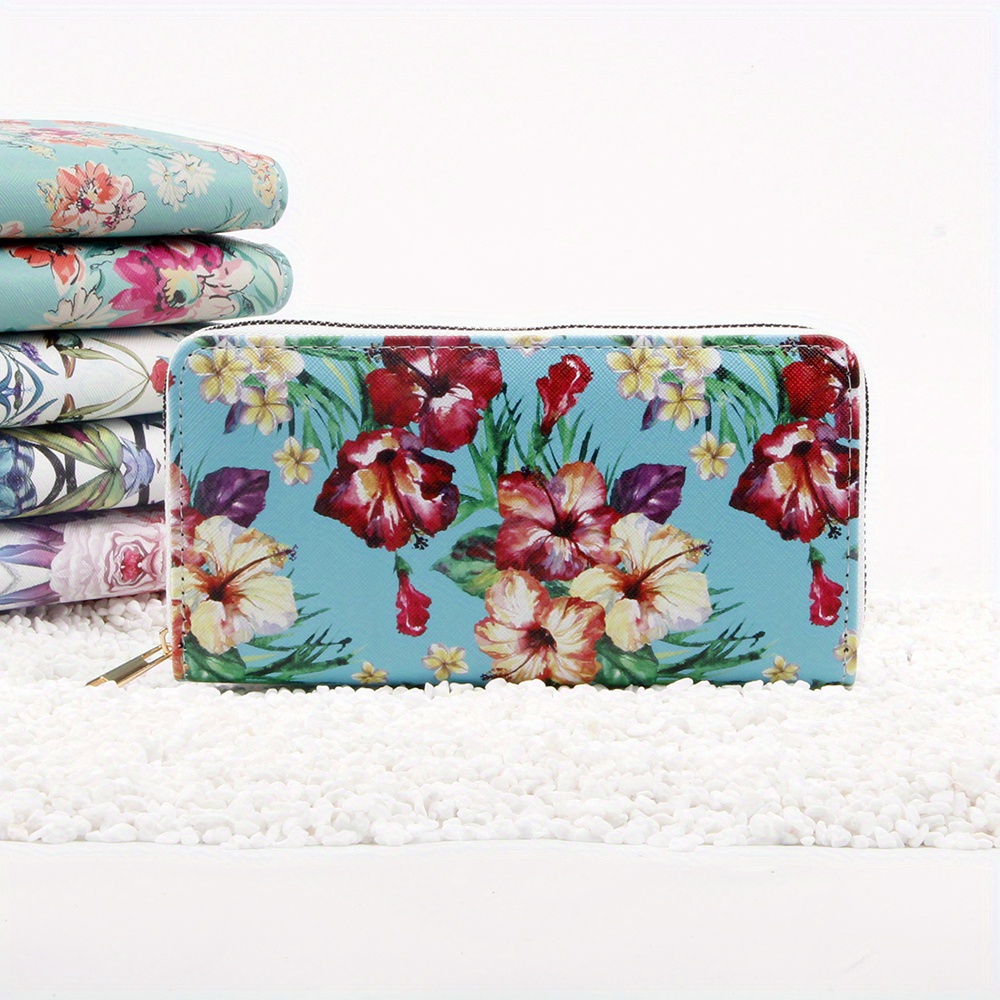 vintage flower pattern wallet long clutch purse multiple - Temu New Zealand