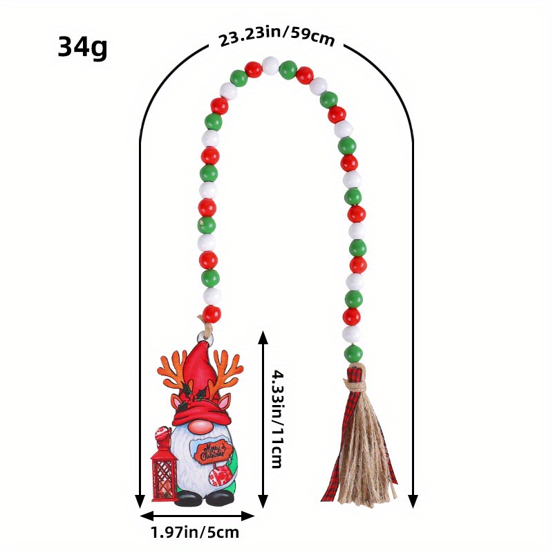 2pcs Christmas Wooden Hanging Ornaments Creative Santa Claus Charms Red ...