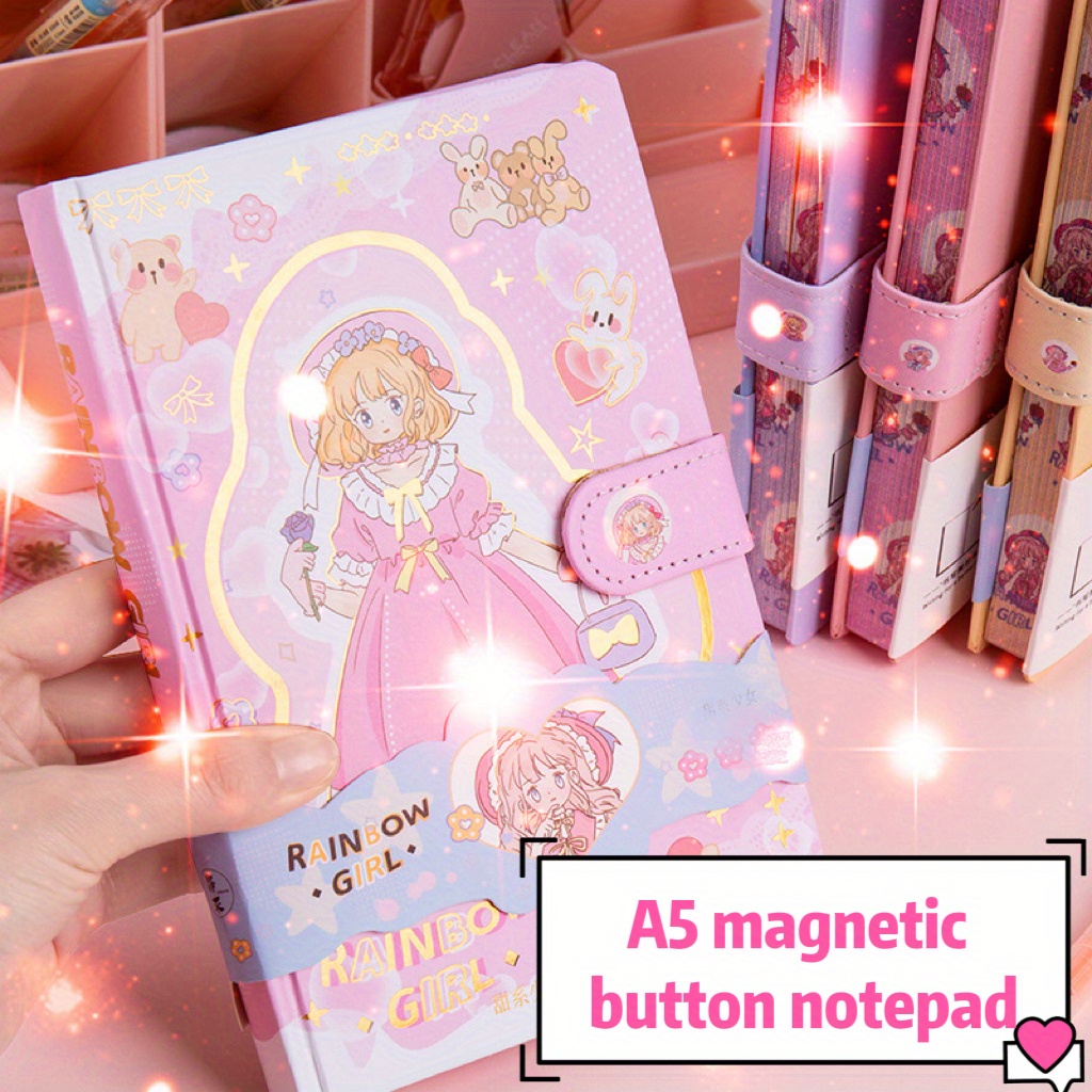 A5 Size Cute Cartoon Notebook With Colorful Border Student - Temu Australia