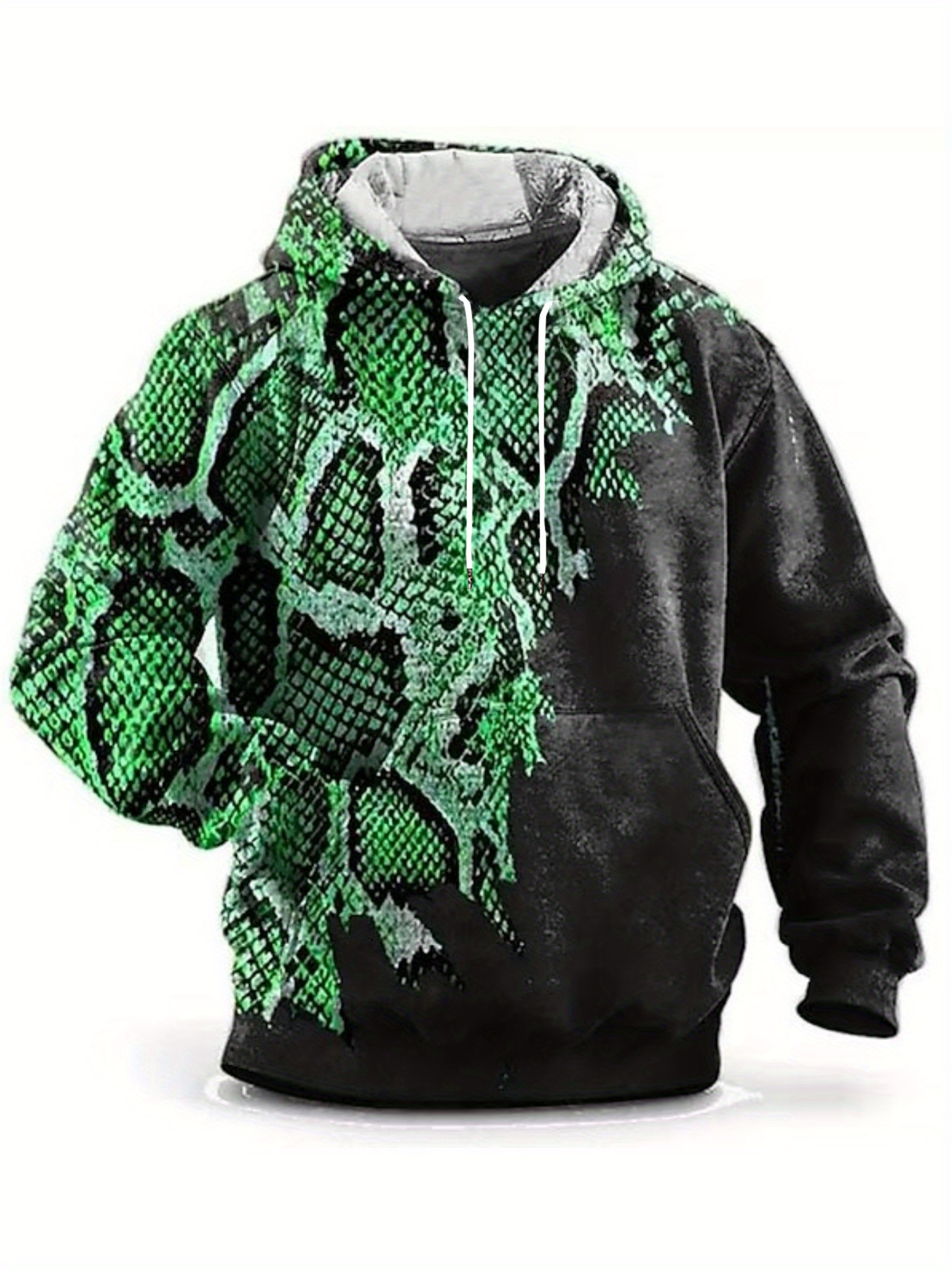 Men's Novelty Comfy 3d Snake Graphic Print Hooded Sweatshirt - Temu Norway
