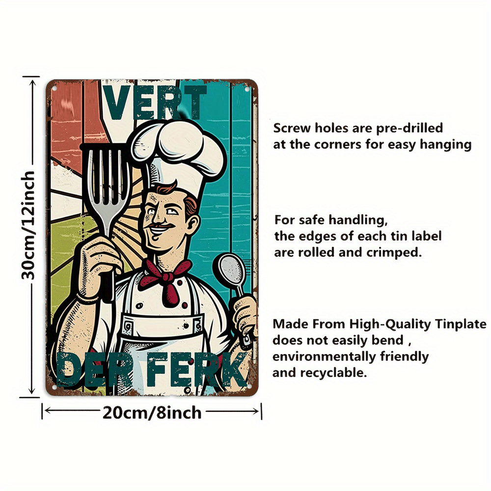 Metal Sign Kitchen Decorative Cook Humorous Sign Kitchen - Temu New Zealand