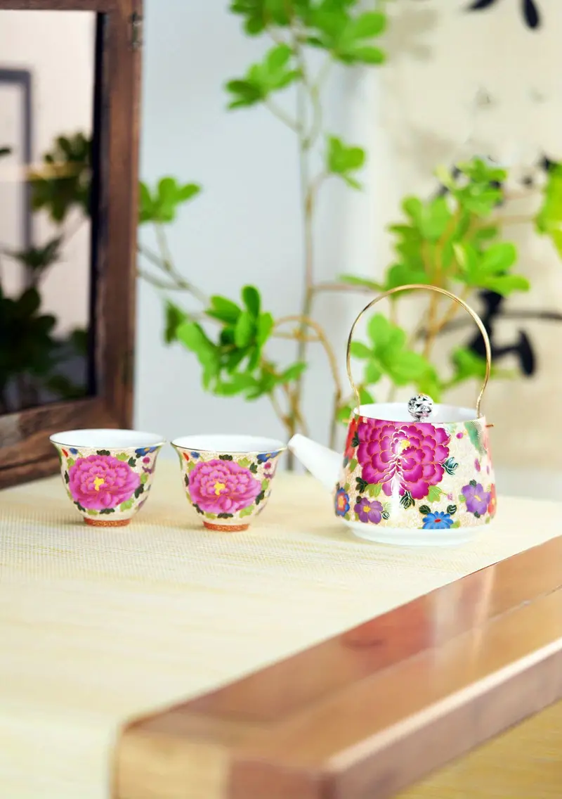 Tea Set Enamel Ceramic Retro Chinese Tea Set Teacup Tea Pot - Temu Germany Tea Set Enamel Ceramic Retro Chinese Tea Set Teacup Tea Pot - Temu Germany