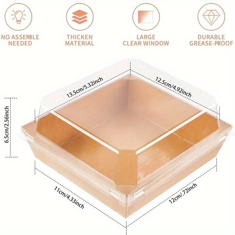 Brown Charcuterie Boxes Clear Secure Lids Rectangle - Temu United