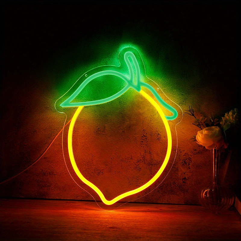 Lemon Fruit Neon Sign Wall Decoration Light Neon Sign - Temu New Zealand