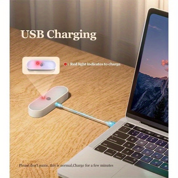 1개 8led12led 충전식 Usb 자기 야간 조명 모션 센서 무선 Led 스트립 조명 벽걸이형 독서등 Temu