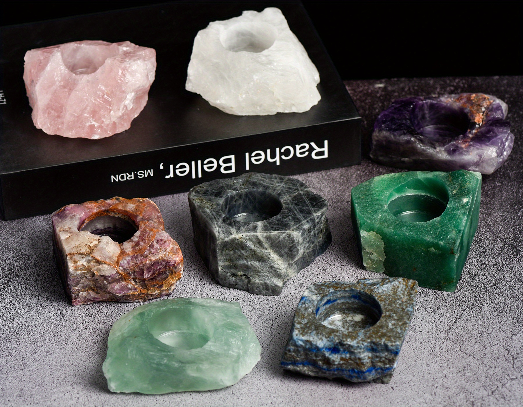 1pc Crystals Candle Holder Natural Amethyst And White Crystal Candle ...