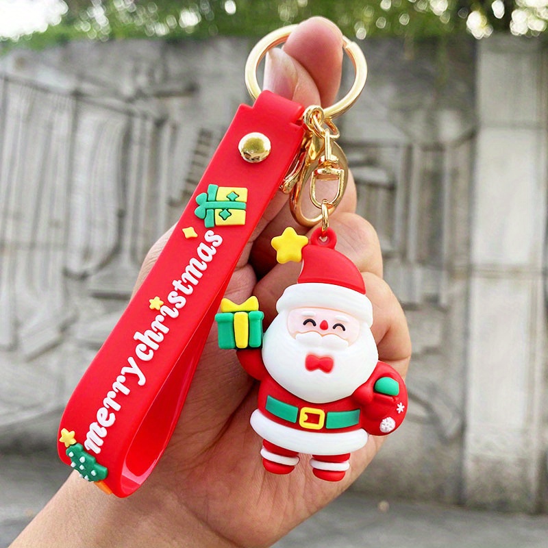 Cartoon Snowman Christmas Keychain Santa Claus Keychain Car Pendant ...