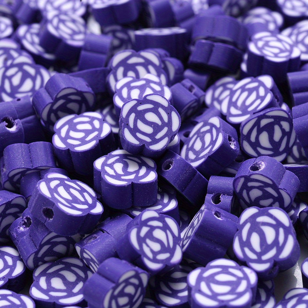 Colorful Rose Flower Spacer Beads Polymer Clay Beads Jewelry - Temu ...