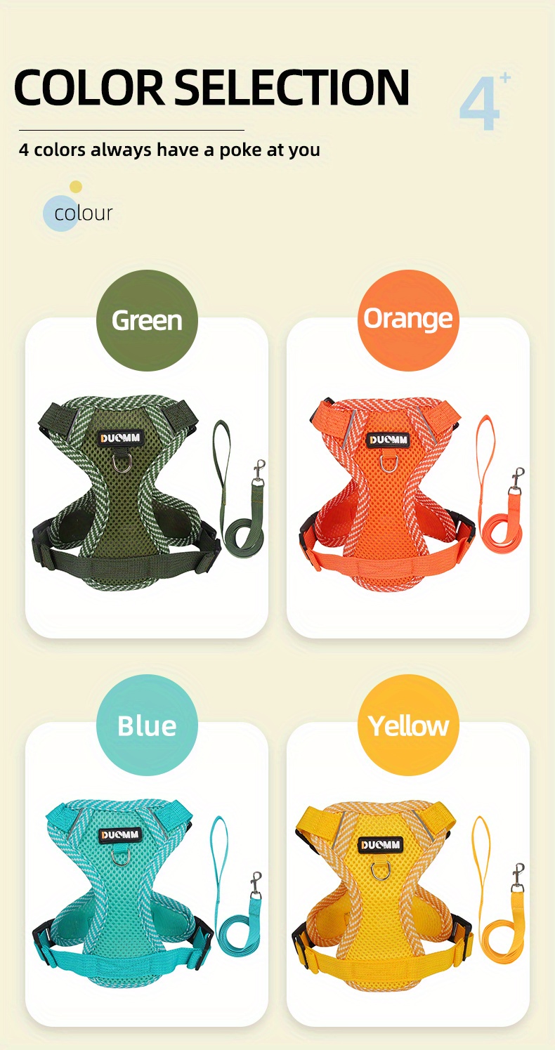 Dog Chest Strap Small Dog Reflective Harness Leash Set - Temu Norway