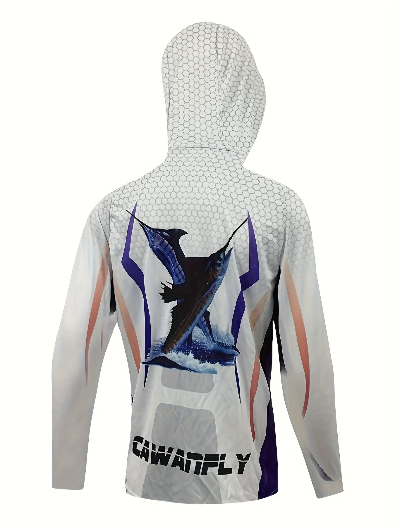 Men's Plus Size Fish Print Hoodies Sports Running Fitness Hooded Jacket ...