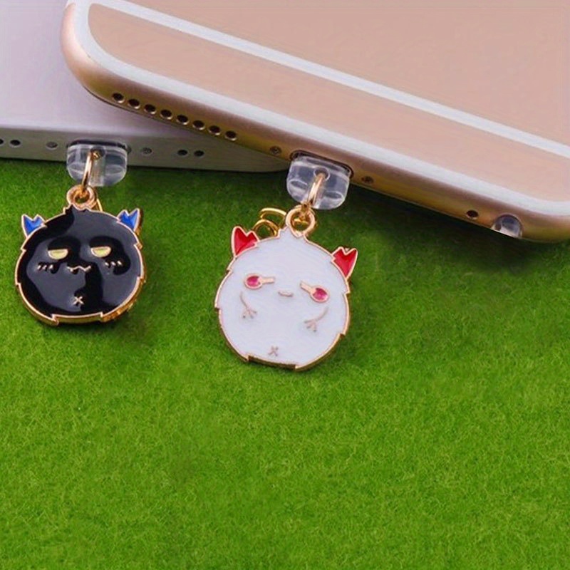 mobile phone dust plug diy couple funny black - Temu Canada