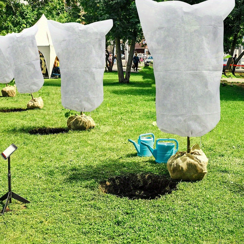 4 パック 植物カバー 冬と冬 屋外植物用の再利用可能な植物保護巾着袋 霜 霜 太陽 鳥 昆虫の保護に Temu Japan