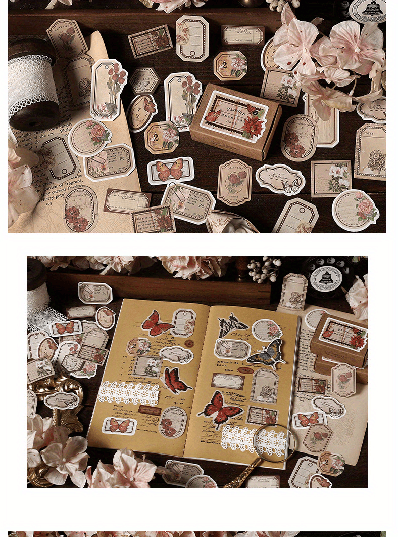 White Cowhide Leather Sticky Notes Retro Flower Literary - Temu United ...