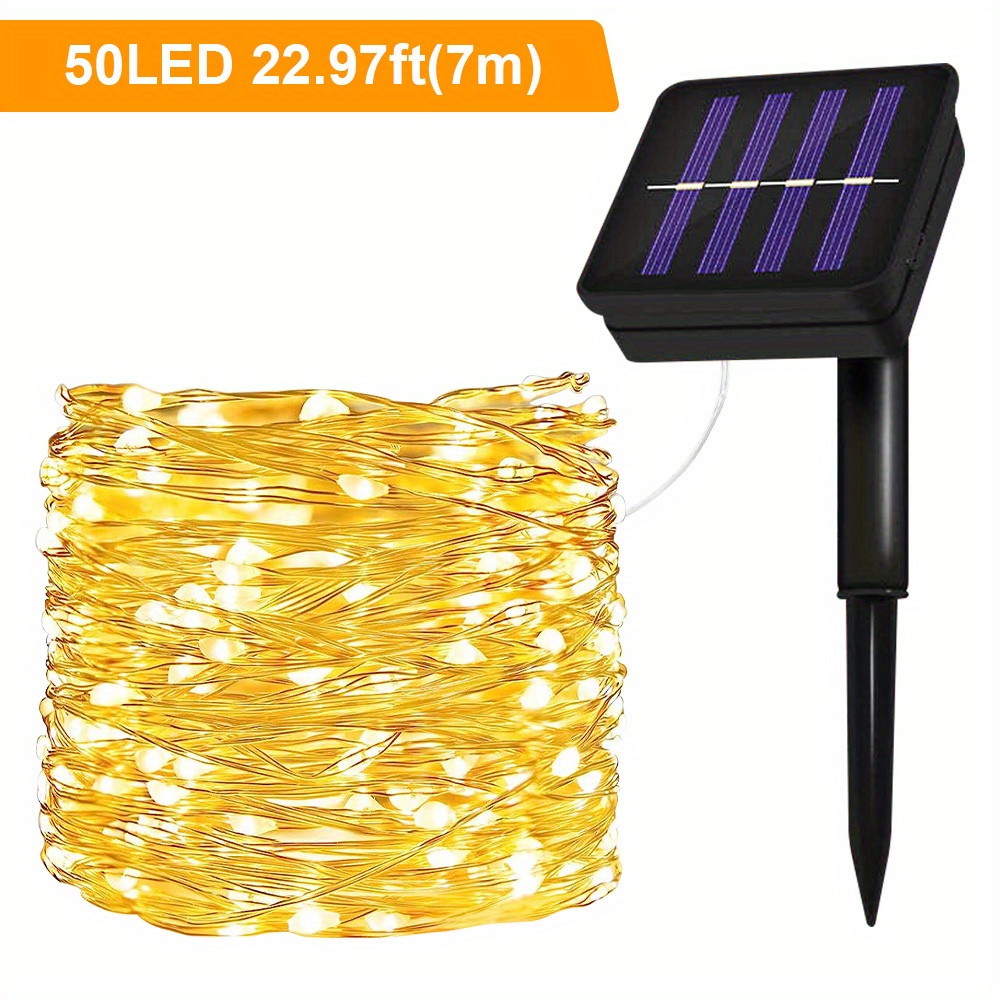Outdoor Solar String Lights Garden Decorative Copper Wire - Temu United ...