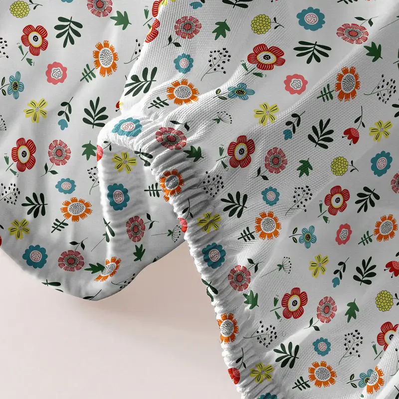 Fitted Sheet Flora Pattern Printed Bedding Soft Comfortable Temu Portugal
