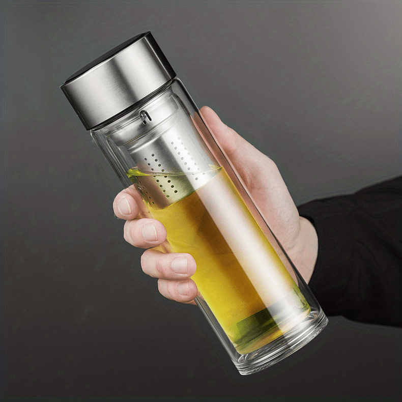 1pc 11.8oz/350ml ダブルレイヤーグラスボトル ロング/ショート フィルター付き ポータブル - Temu Japan