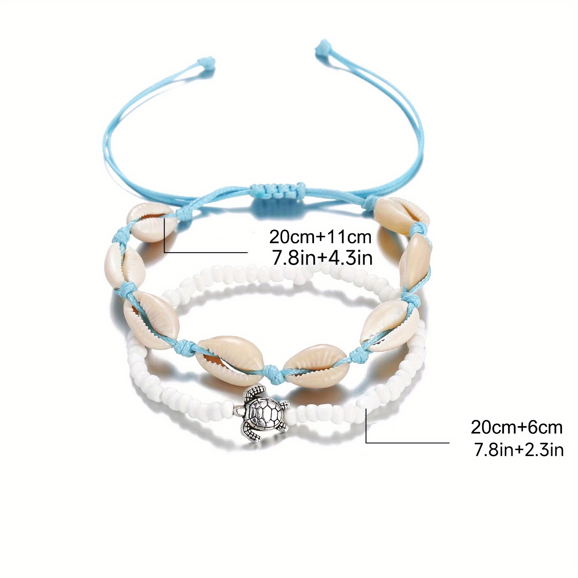 Beaded Anklet Set Shell Shape Beads - Temu Australia