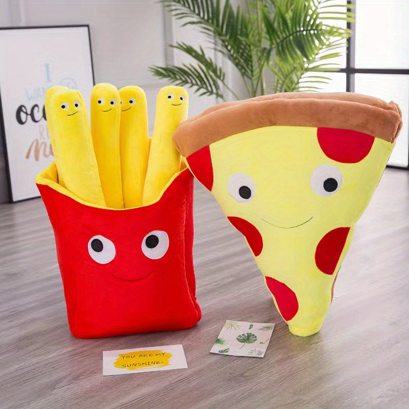Cute Cartoon Plush Pizza Burger A Bag French Fries Funny - Temu