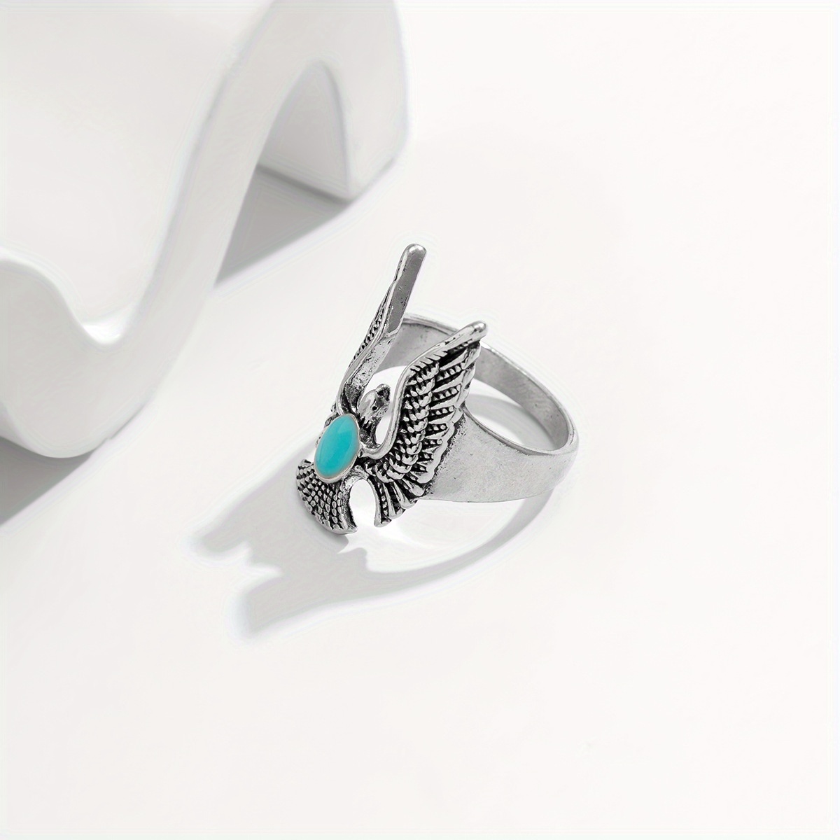 Vintage Bohemian Ring Inlaid Synthetic Turquoise Men - Temu Australia