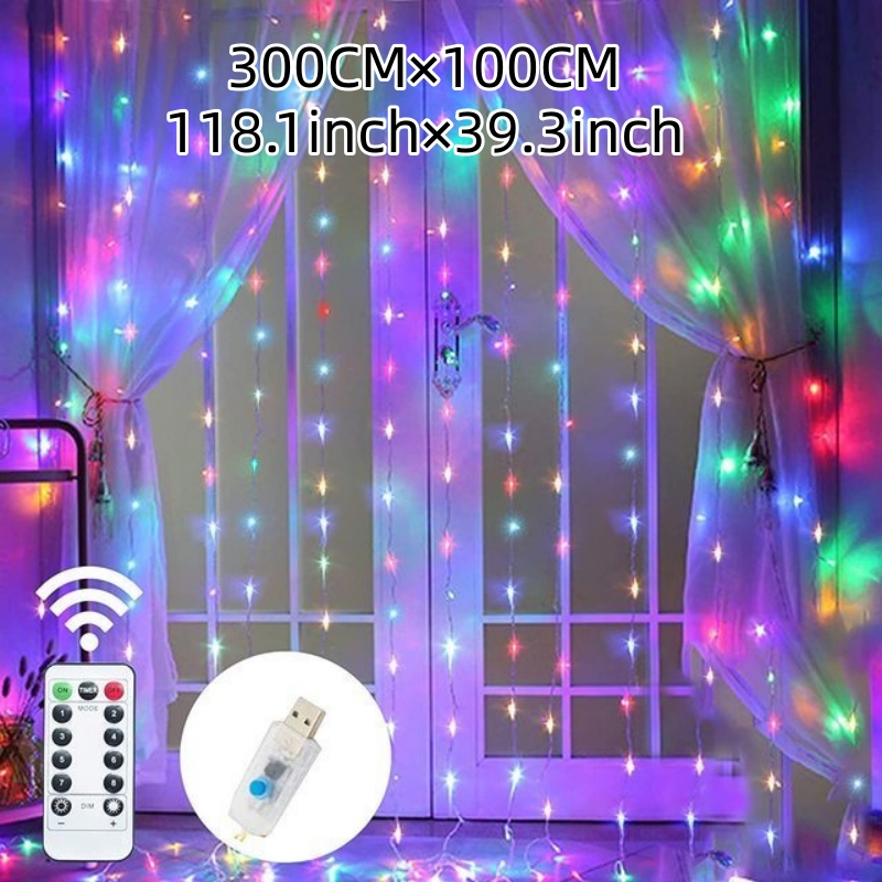 Led Fairy Lights Christmas Curtain Lights 8 Lighting - Temu Canada