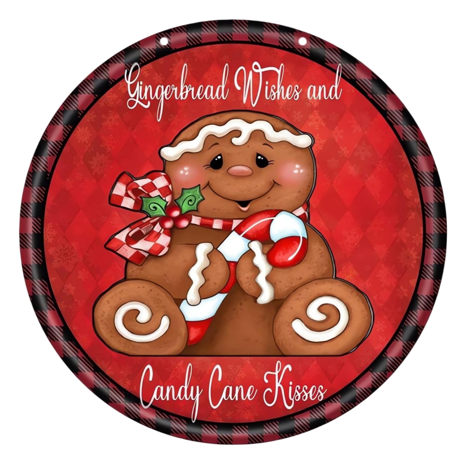 Gingerbread Candy Cane Kisses Sign Christmas Wreaths - Temu Canada