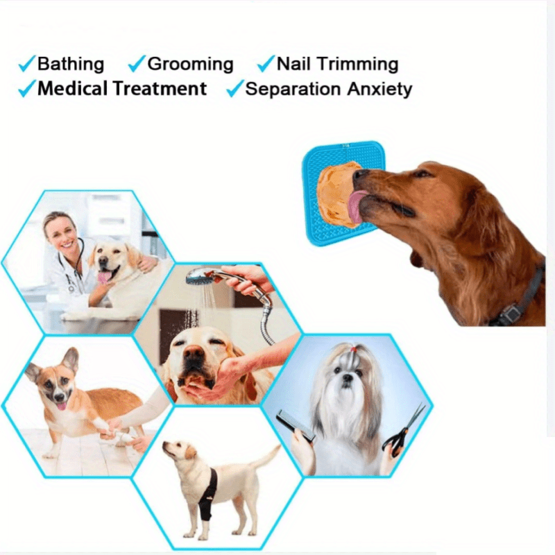 Square Pet Mat Dog Licking Pad Silicone Non slip - Temu Australia