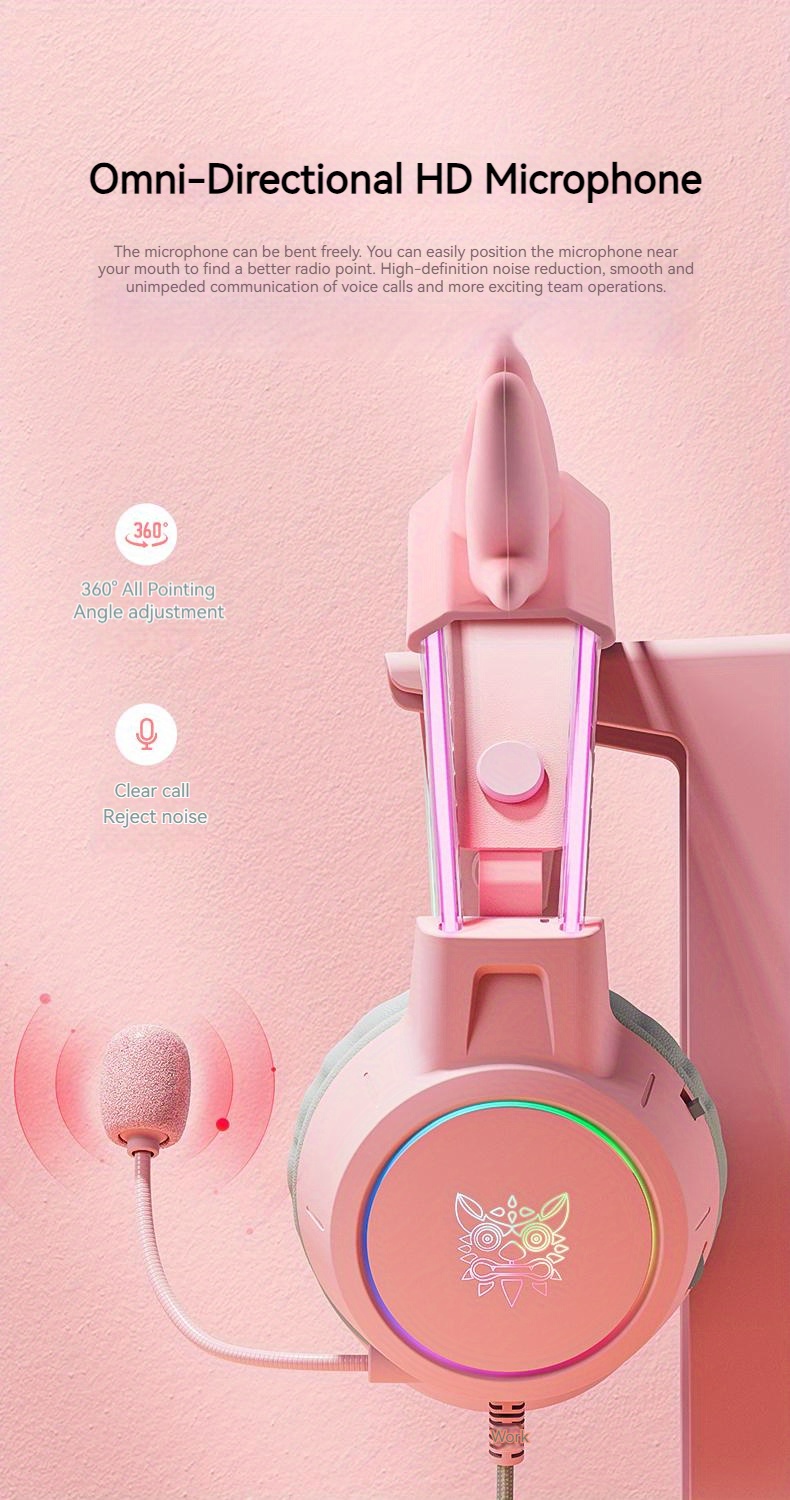 Onikuma ear Wired Gaming Earphone Microphone Illuminated - Temu