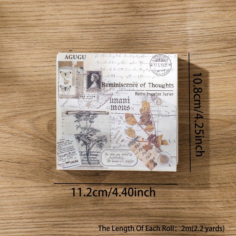 retro aesthetic washi tape set vintage decorative craft tape - Temu