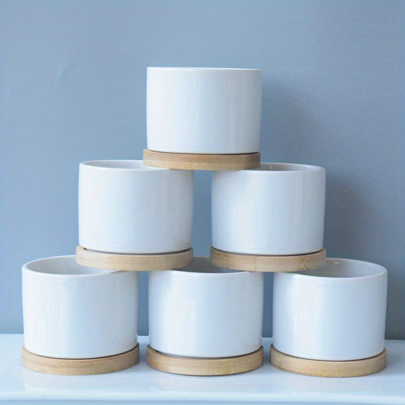 1 3 4 6 12pcs Simple White Porcelain Multi Meat Flower Pot Modern Home ...