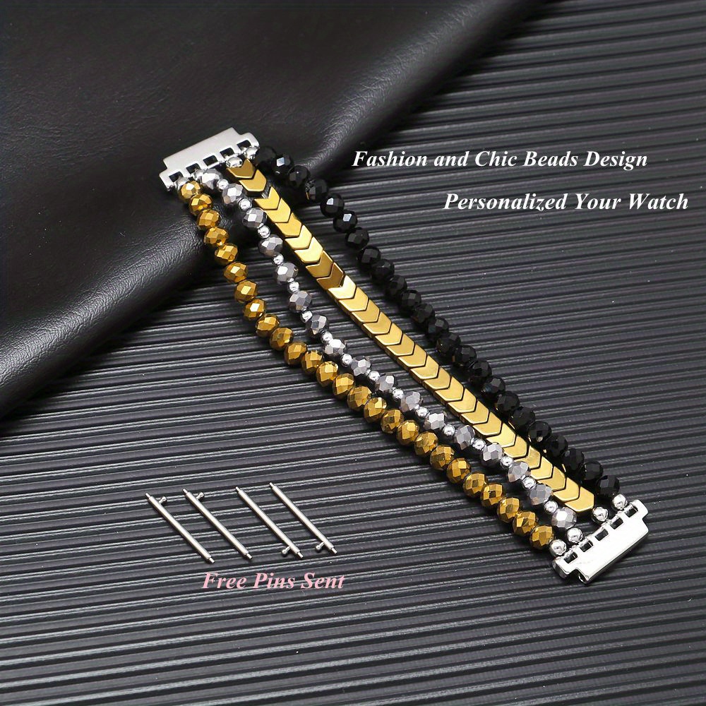 glass beads+hematite watch band compatible samsung - Temu New Zealand