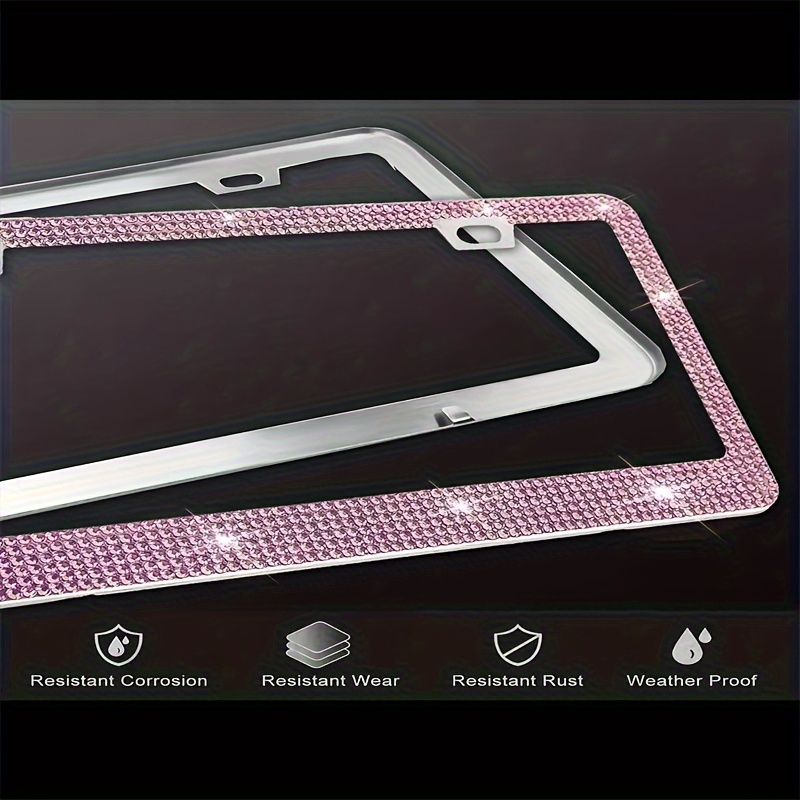 license plate frame inlaid acrylic car accessories stainless steel ...
